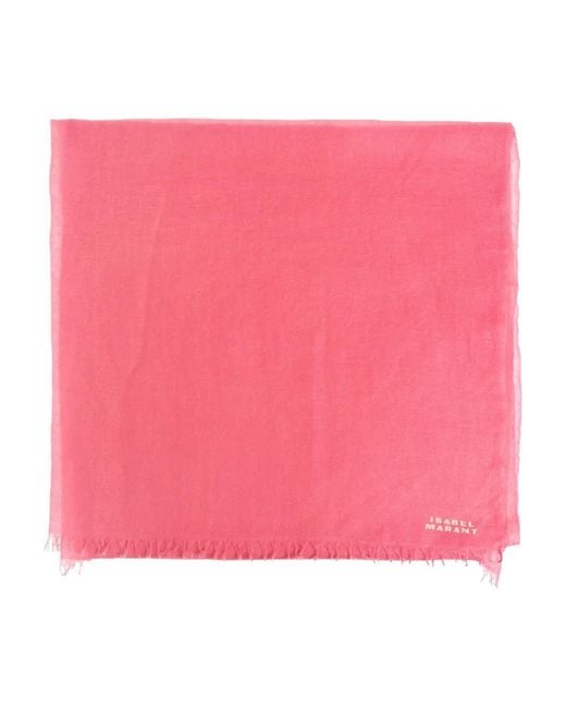 Isabel Marant Alette Frayed Scarf in Pink | Lyst UK
