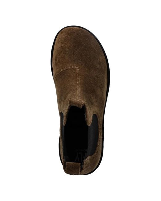 Fly London Platform Heeled Chelsea Boots in Brown | Lyst