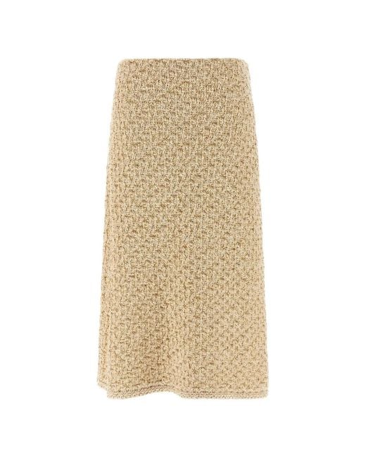 Fabiana Filippi Sequin Tweed Midi Skirt in Natural | Lyst UK