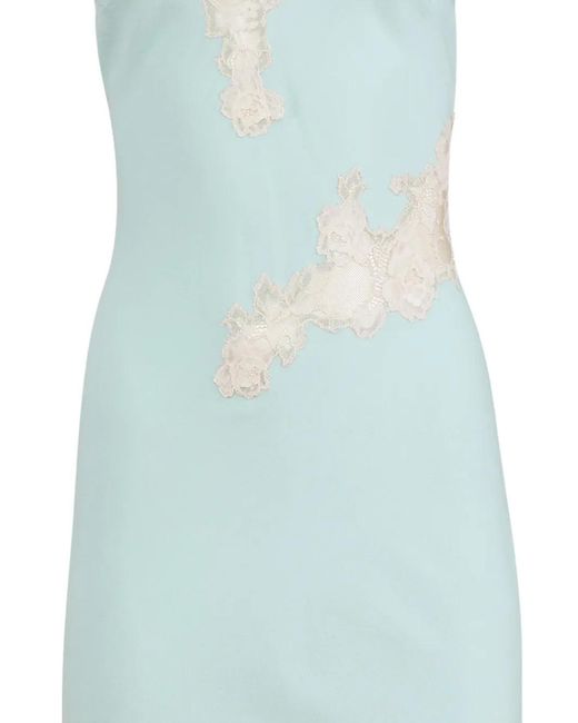 Fleur du Mal Juliet Lace Long Slip Dress in Blue | Lyst