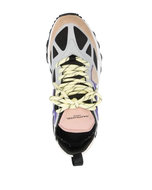 Philippe Model Logo-Patch Panelled-Design Sneakers in Blue | Lyst UK