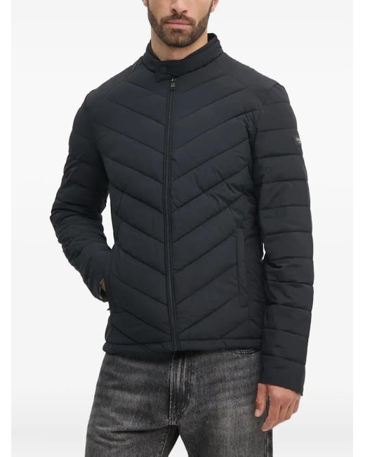Guess Chevron-Quilted Padded Jacket in Grey for Men | Lyst UK