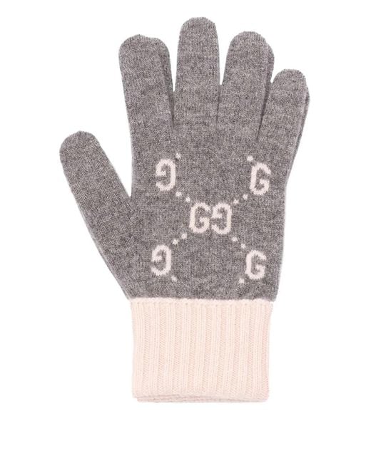 Gucci Gg Cashmere Gloves in Grey | Lyst UK