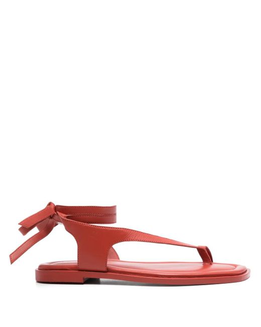 A.Emery Heidi Flat Sandals in Red | Lyst