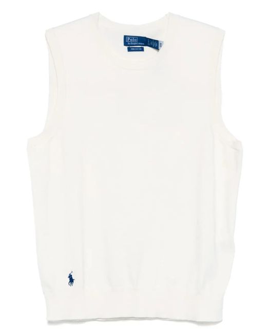 Polo Ralph Lauren Polo Pony-Embroidered Vest in White | Lyst