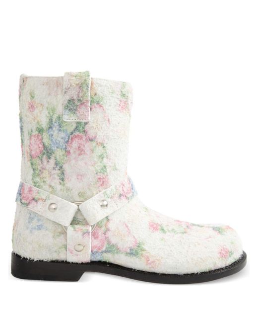 Loewe Campo Brushed Boots in White | Lyst