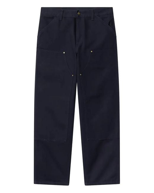 Carhartt Organic Cotton Straight-Leg Trousers in Blue for Men | Lyst UK