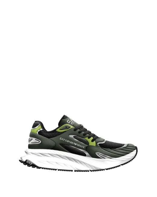 EA7 Crusher Sonic Mix Lace-Up Sneakers in Green for Men | Lyst UK
