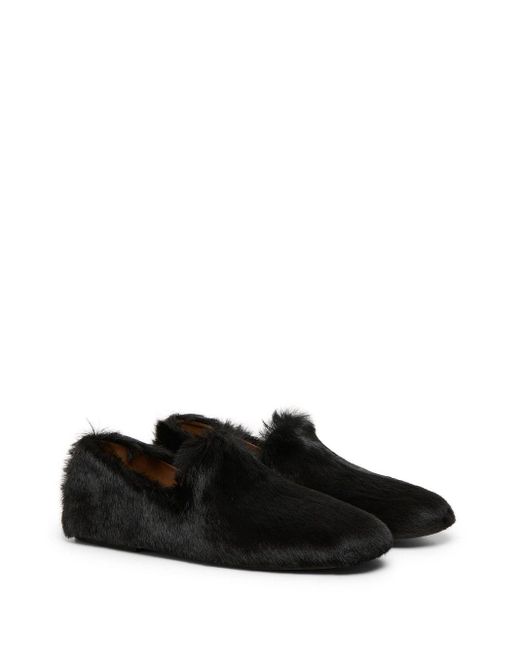 Marsèll Calf-Hair Leather Loafers in Black | Lyst