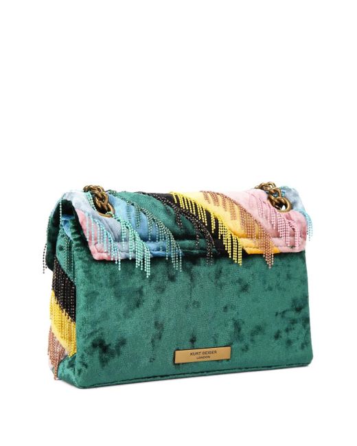 Kurt Geiger Mini Kensington Fringes Shoulder Bag in Blue | Lyst