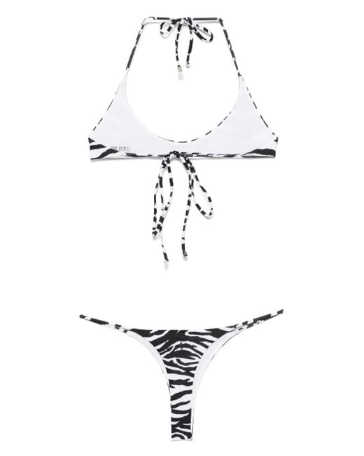 The Attico Zebra Print Bikini in White | Lyst