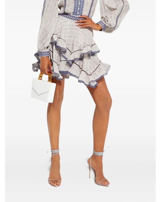 Ixiah Outbloom Mini Skirt in White | Lyst