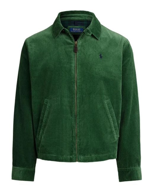 Polo Ralph Lauren Corduroy Zip-Up Jacket in Green for Men | Lyst