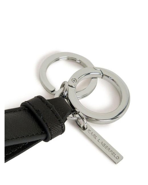 Karl Lagerfeld Essential Keychain in White for Men | Lyst