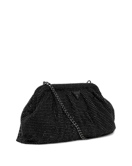 Guess Chain-Strap Embellished Clutch Bag in Black | Lyst