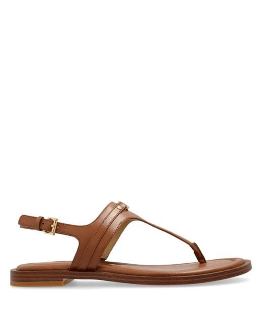 Michael Kors Mandy Thong Sandal Sandals, Synthetic in Brown | Lyst UK