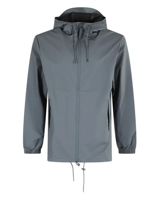Rains Storm Breakers Hooded Raincoat in Blue | Lyst UK