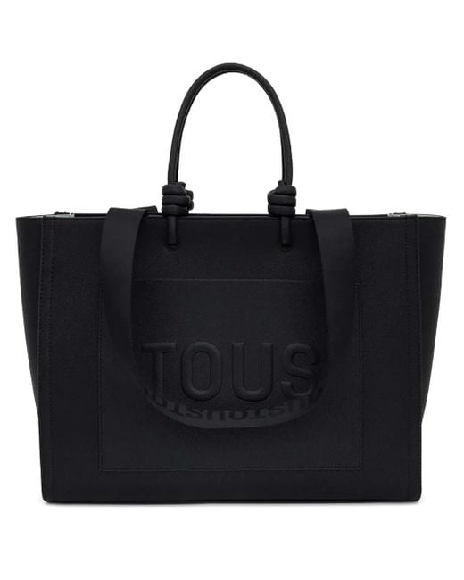 Tous Embossed-Logo Tote Bag in Black | Lyst UK
