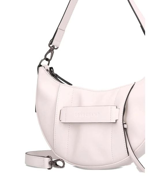 Longchamp Crescent-Shaped Leather Shoulder Bag in Pink | Lyst