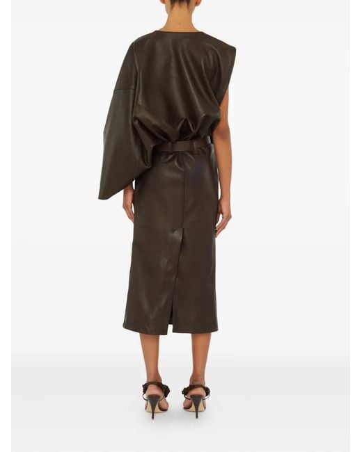 Christopher Esber Swaddled Belted Leather Midi Dress in Brown | Lyst