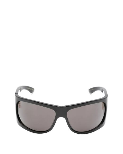 Gucci Rectangle-Frame Sunglasses in Grey | Lyst UK