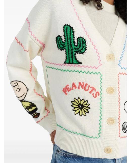Chinti & Parker X Snoopy Peanuts Vacation Cardigan in White | Lyst