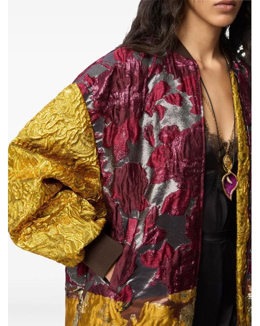 Nina Ricci Jacquard Patchwork Bomber in Red | Lyst UK