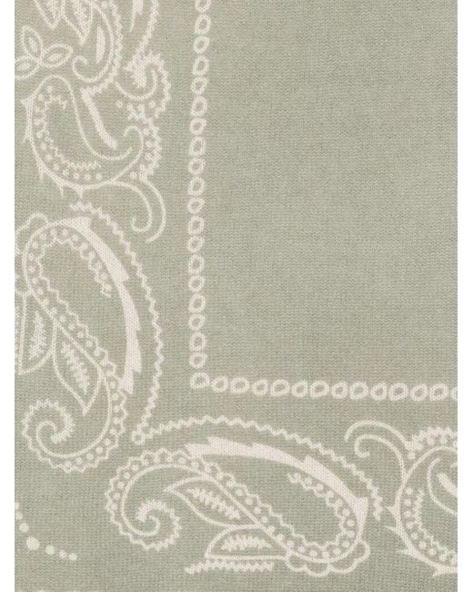 Liska Paisley-Print Frayed-Edge Scarf in Natural | Lyst