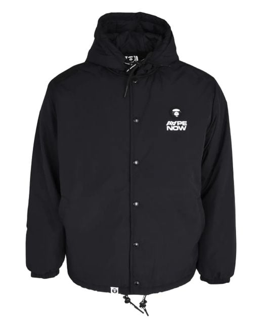 Aape By A Bathing Ape Aapenow Moonface Hooded Jacket in Black for Men ...