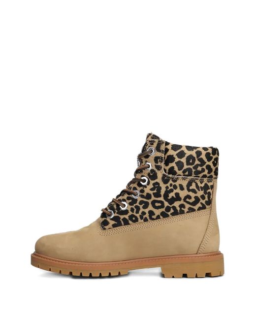 Timberland 6' Premium Leopard-Print Boots in Brown | Lyst UK