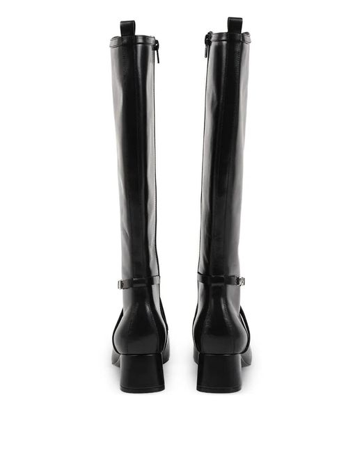 Karl Lagerfeld Bonnie Logo-Strap Boots in Black | Lyst