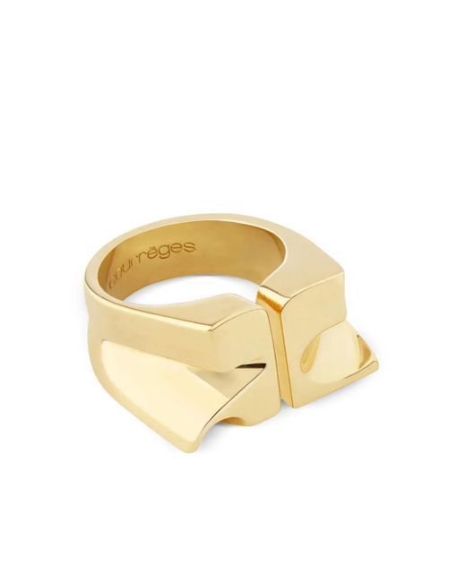 Courreges Ac Signet Ring in Metallic | Lyst