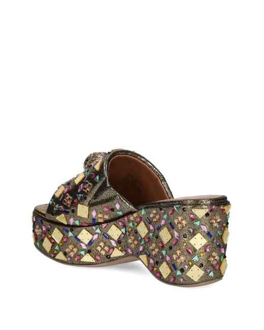 Kurt Geiger 80Mm Kensington Slides in Brown | Lyst