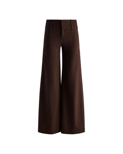 Alice + Olivia Olivia Pinstripe Wide-Leg Trousers in Brown | Lyst UK