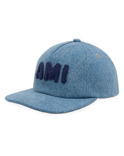 Ami Paris Appliqué Cap in Blue | Lyst