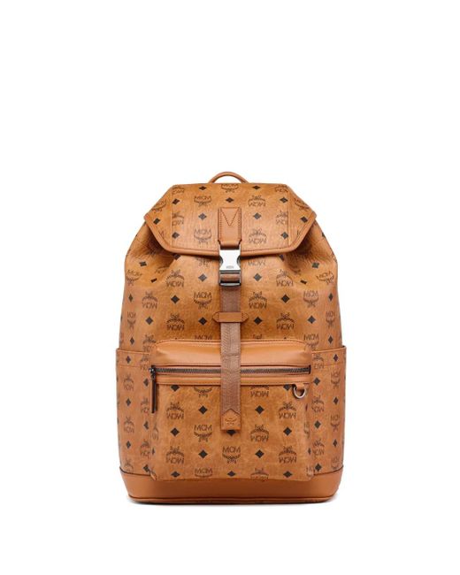 MCM Medium Brandenburg Backpack in Orange | Lyst