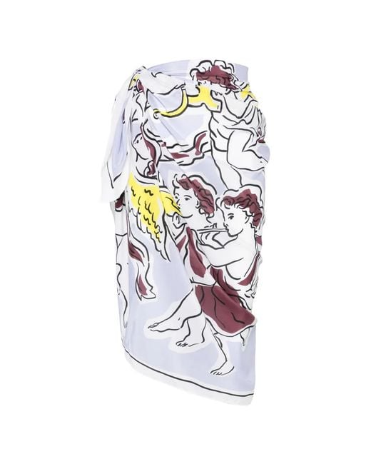 Tory Burch Graphic-Print Pareo in White | Lyst UK
