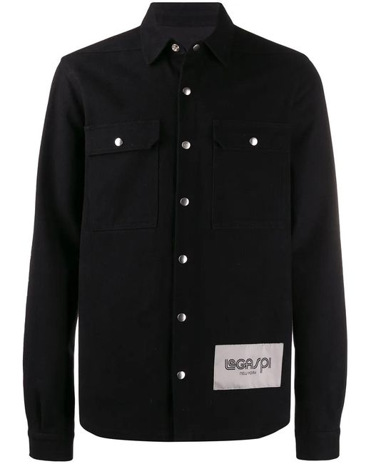 Rick Owens Logo Patch Shirt in Black for Men | Lyst UK