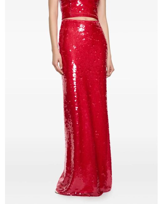 Paris Georgia Basics Mermaid Sequin Maxi Skirt in Red | Lyst