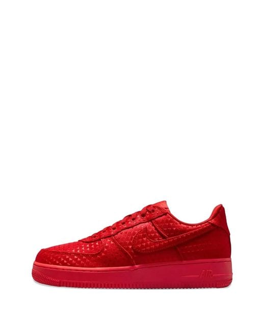 Nike Air Force 1 Low Heart-Charm Sneakers in Red | Lyst UK