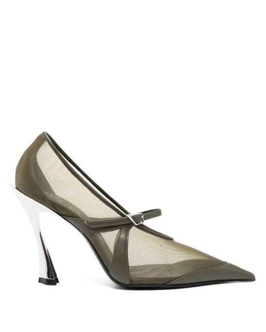 Mugler 100Mm Mesh Pumps in Metallic | Lyst
