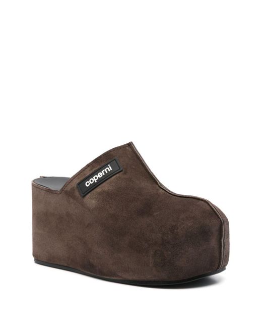 Coperni 90mm Branded Wedge Clog in Brown | Lyst