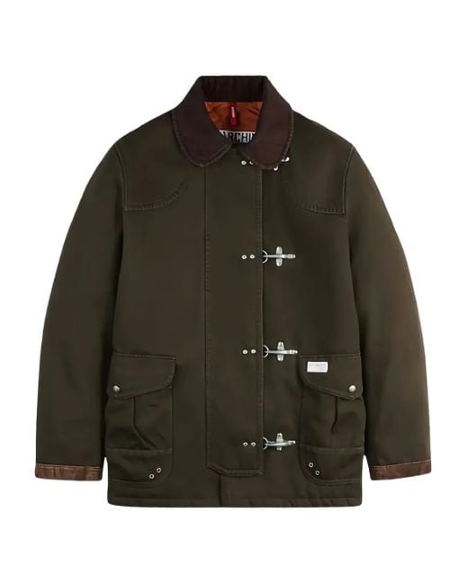 Fay Toggle-Fastening Corduroy-Collar Jacket in Green for Men | Lyst UK