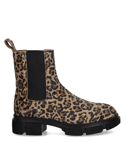 COPENHAGEN Leopard-Print Lug-Sole Chelsea Boots in Black | Lyst UK