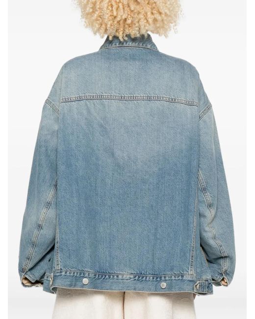 Haikure Button-Fastening Denim Jacket in Blue | Lyst UK