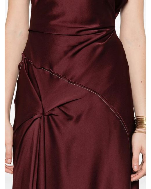 Victoria Beckham Draped Asymmetric Dress in Purple | Lyst UK
