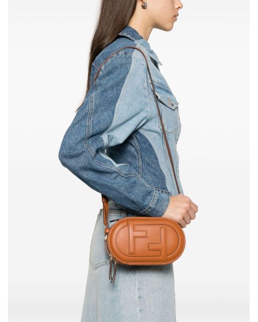 Fendi Mini Camera Cross Body Bag in Brown | Lyst