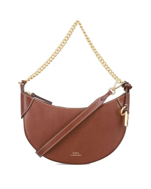 Polo Ralph Lauren Half-Moon Shoulder Bag in Brown | Lyst