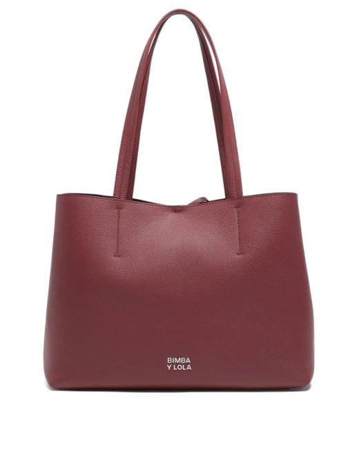 Bimba Y Lola Leather Shoulder Bag in Red | Lyst UK
