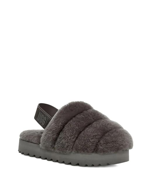 UGG Super Fluff Slippers in Brown | Lyst